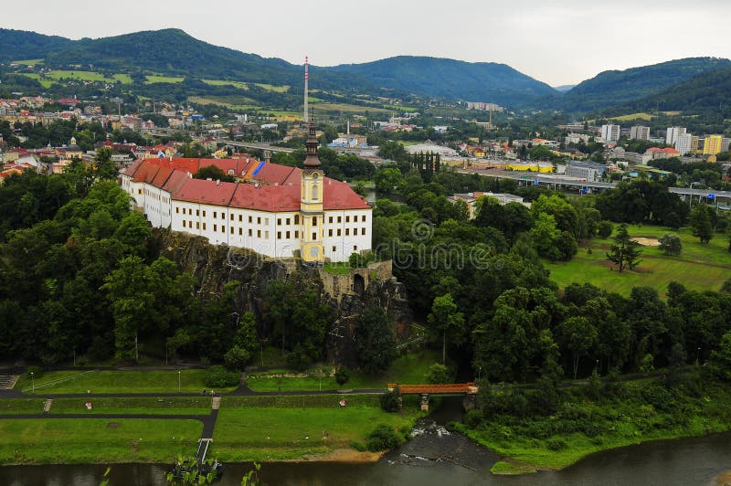 Decin Castle, Czech Republic Stock Photo - Image of blue, architecture ...