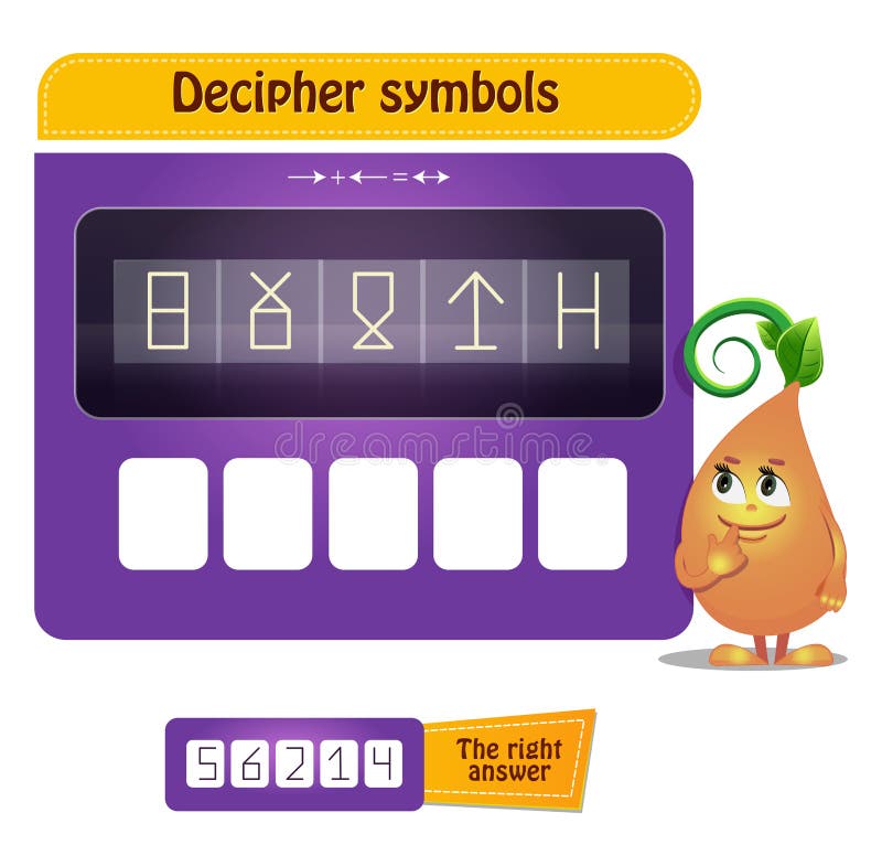 Decipher Symbols Visual Game Stock Illustration - Illustration of adult ...