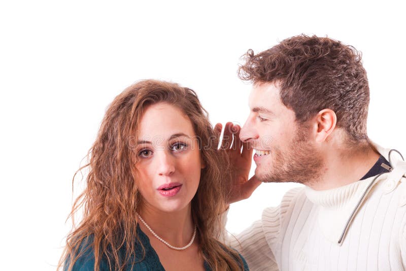 Decir un secreto imagen de archivo. Imagen de cara, sonrisa - 22899887