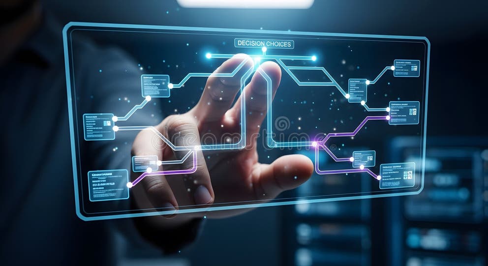 Decision Choices Interface Human Finger Selecting Decision Choices Information Modern Digital ...