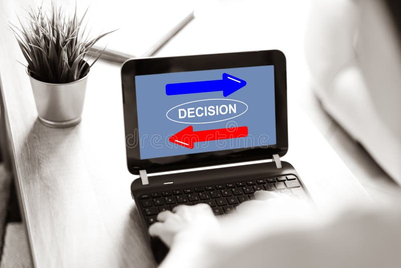 Decision Concept on a Laptop Screen Stock Photo - Image of application ...