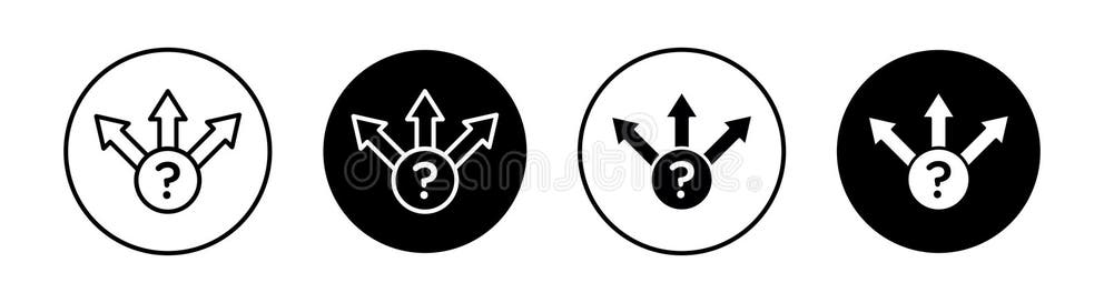Decision Icon Set. Conclsusion Commitment in a Black Filled and ...