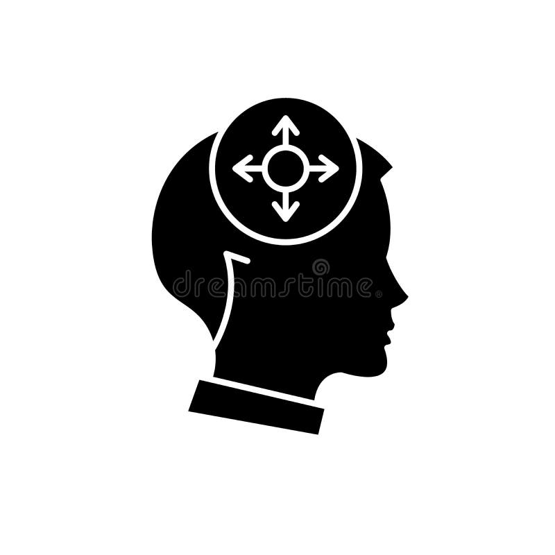 Decision Making Black Icon, Vector Sign on Isolated Background ...