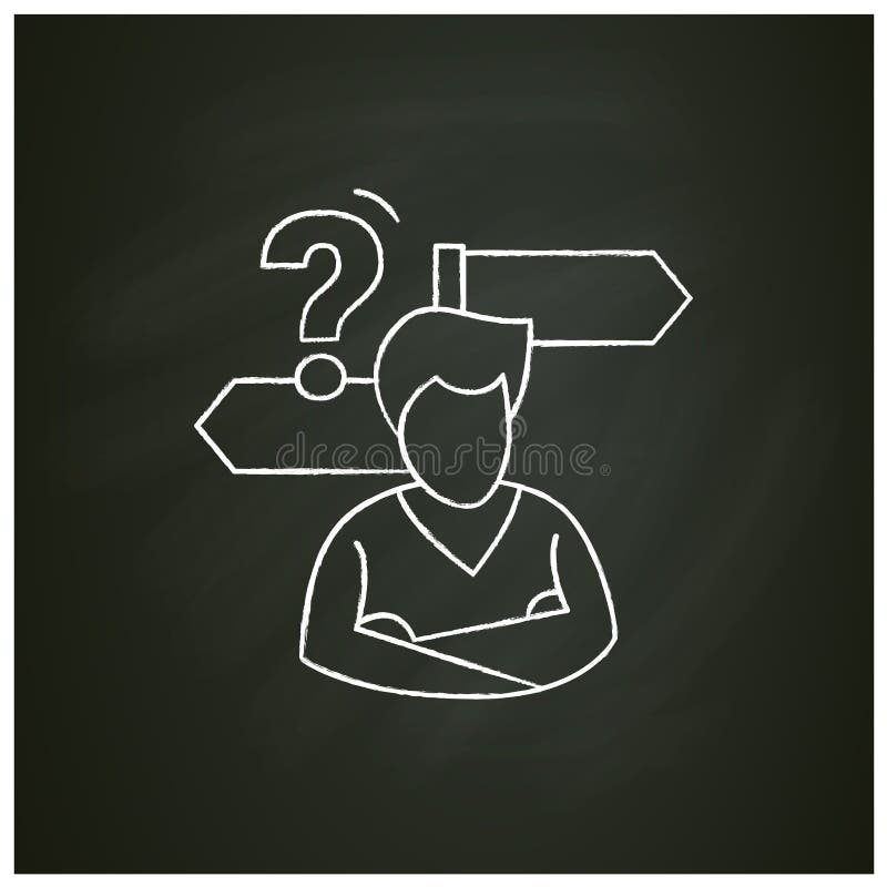 Decision Making Icon. Person Avatar between Two Road Signs Vector ...