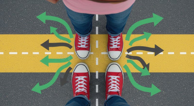 Decision-making Concept with Arrows Pointing in Multiple Directions on ...