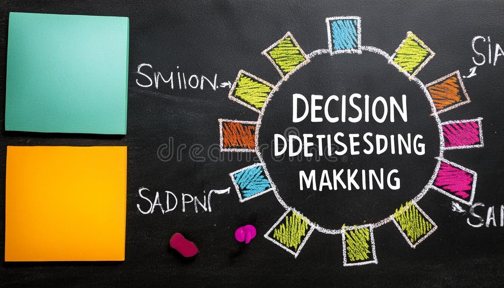 Decision Making Concept on Blackboard. Stock Photo - Image of signage ...
