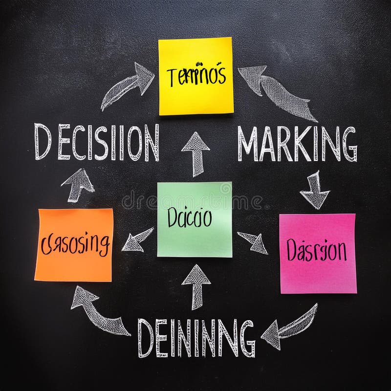 Decision Making Concept on Blackboard. Stock Image - Image of organ ...