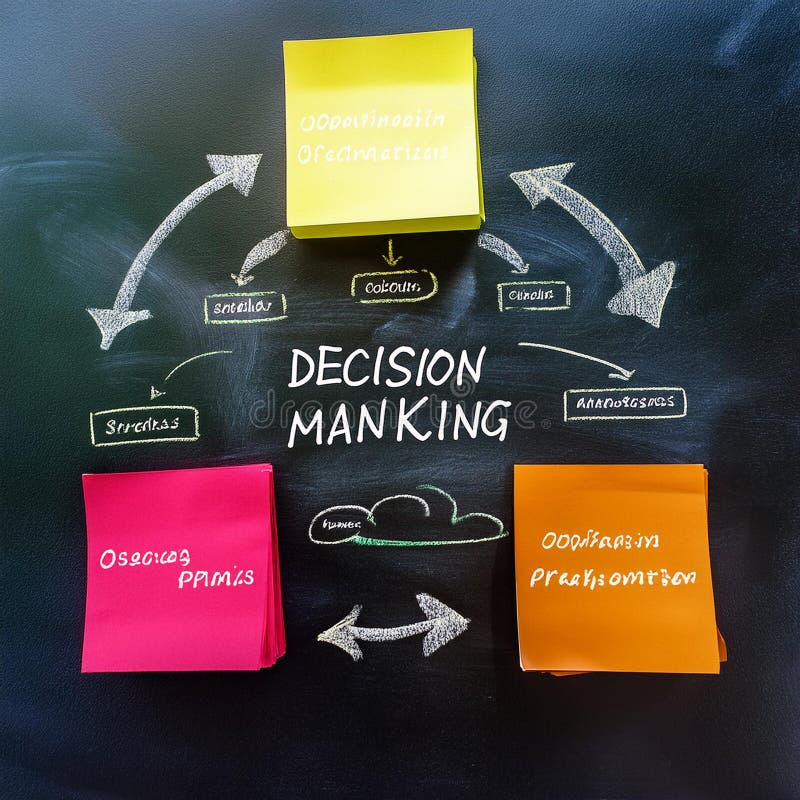 Decision Making Concept on Blackboard. Stock Image - Image of purple ...