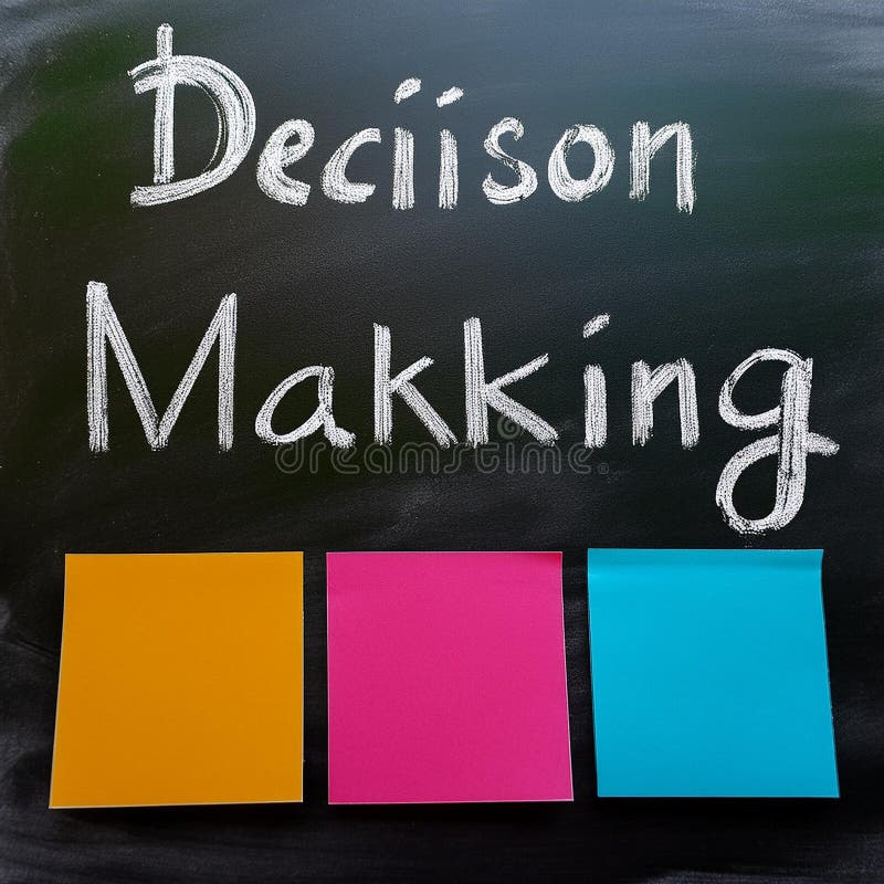 Decision Making Concept on Blackboard. Stock Image - Image of label ...
