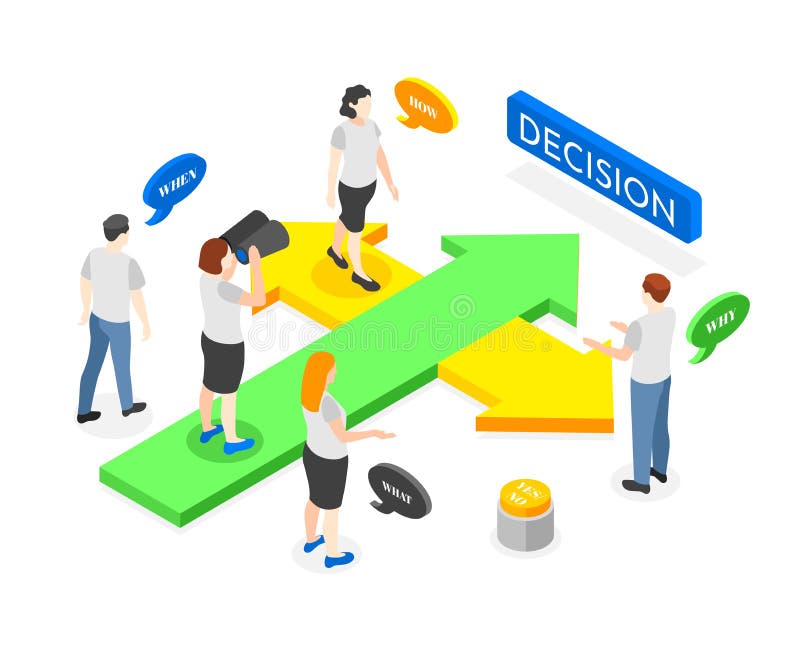 Decision Making Concept Isometric Cmposition Stock Vector ... Decision Making Concept Isometric Cmposition Stock Vector ...