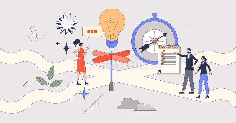 Decision Making and Difficult Choice from Options Retro Tiny Person ...