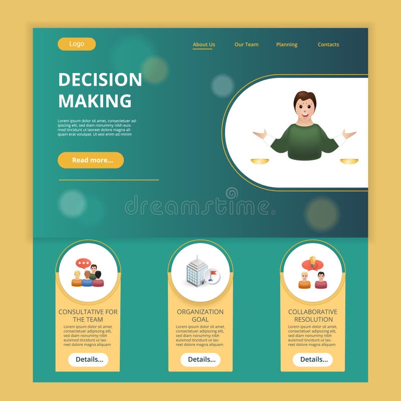 Decision Making Flat Landing Page Website Template. Consultative for ...