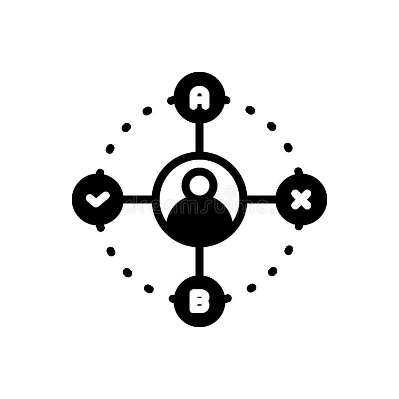 Black Solid Icon for Decision Making, Concept and Business Stock Vector ...