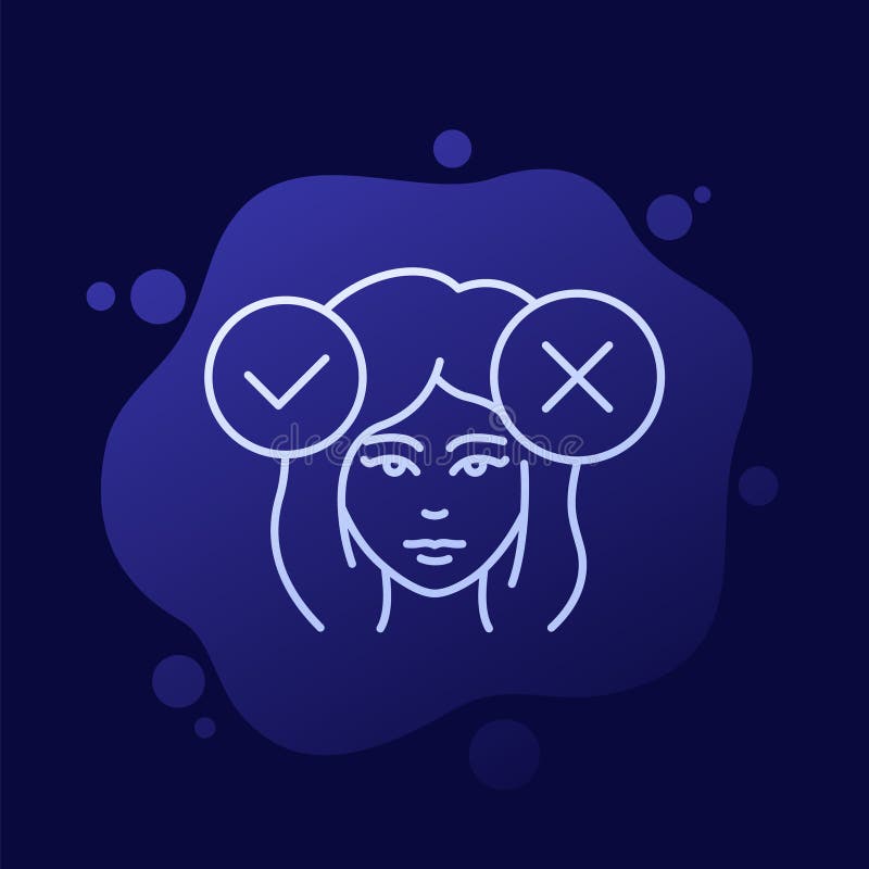 Decision Making Icon with a Woman, Line Vector Stock Vector ...