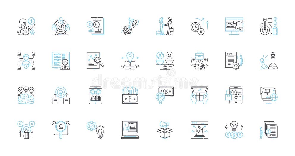Decision-making Linear Icons Set. Analysis, Evaluation, Judgment ...