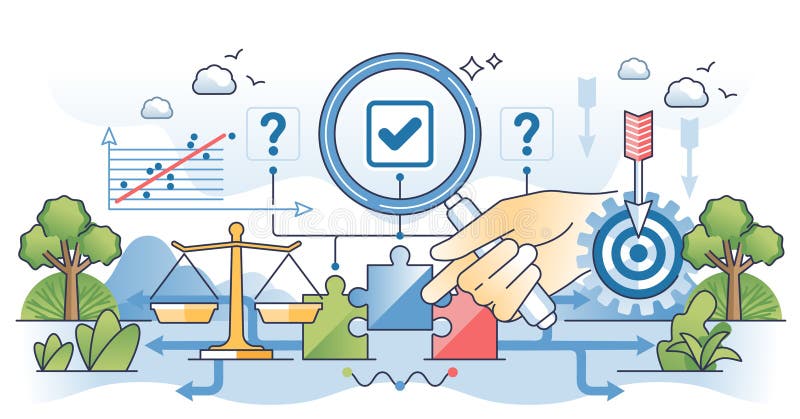 Decision Making Process with Information Analyzing Outline Hands ...