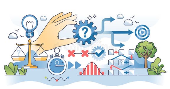 Decision Making Process To Find Effective Solution Outline Hands ...