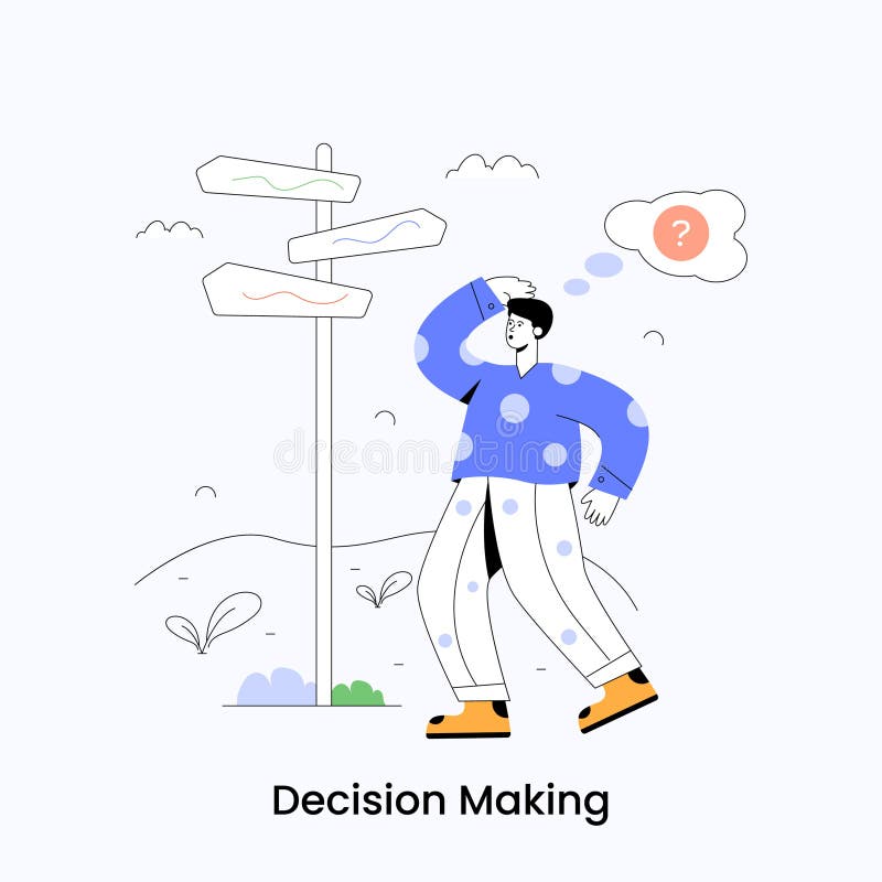 Decision Making Process Vector Illustration Stock Vector - Illustration ...