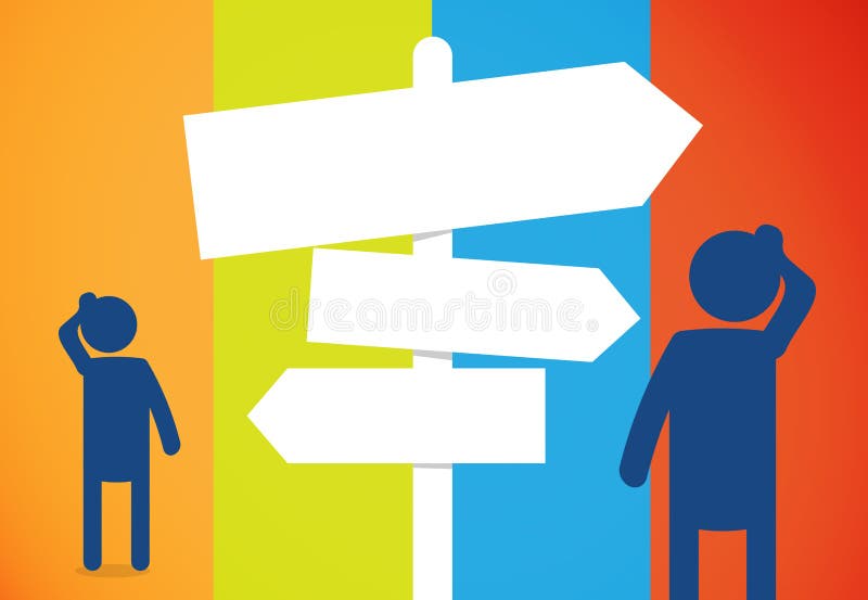 Decision-making sign board stock illustration. Illustration of ...