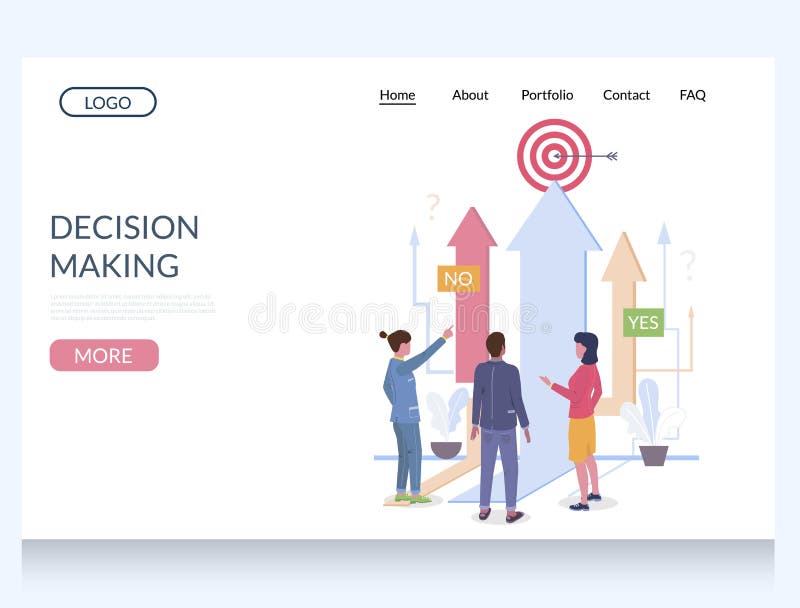 Decision Making Vector Website Landing Page Design Template Stock ...