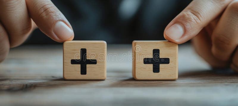 Decision Point Choosing between Two Options Symbolized by Plus Signs on ...