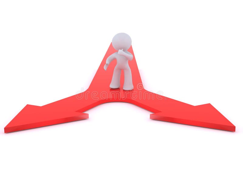 Decision Point at Crossroads Stock Illustration - Illustration of ...