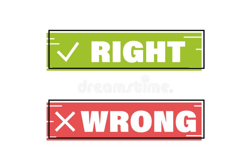 Decision Right or Wrong. Quiz Elements Stock Vector - Illustration of ...