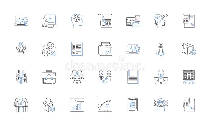 Decision Science Line Icons Collection Analytics Data Optimization Algorithms Prediction