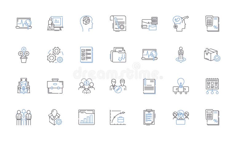 Decision Science Line Icons Collection Analytics Data Optimization Algorithms Prediction