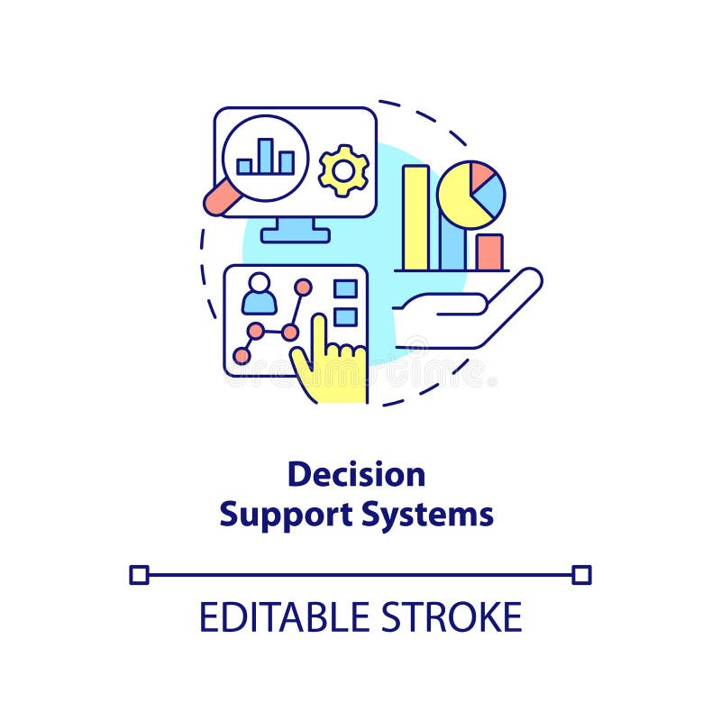 Decision Support System Vector Infographic in Minimal Outline Style ...