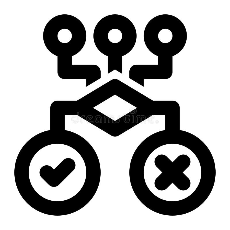 Decision System, AI Outline Icon Stock Vector - Illustration of options ...