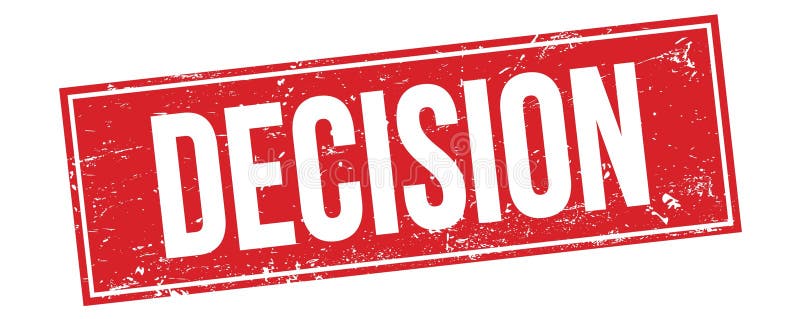 DECISION Text on Red Grungy Rectangle Stamp Stock Illustration ...