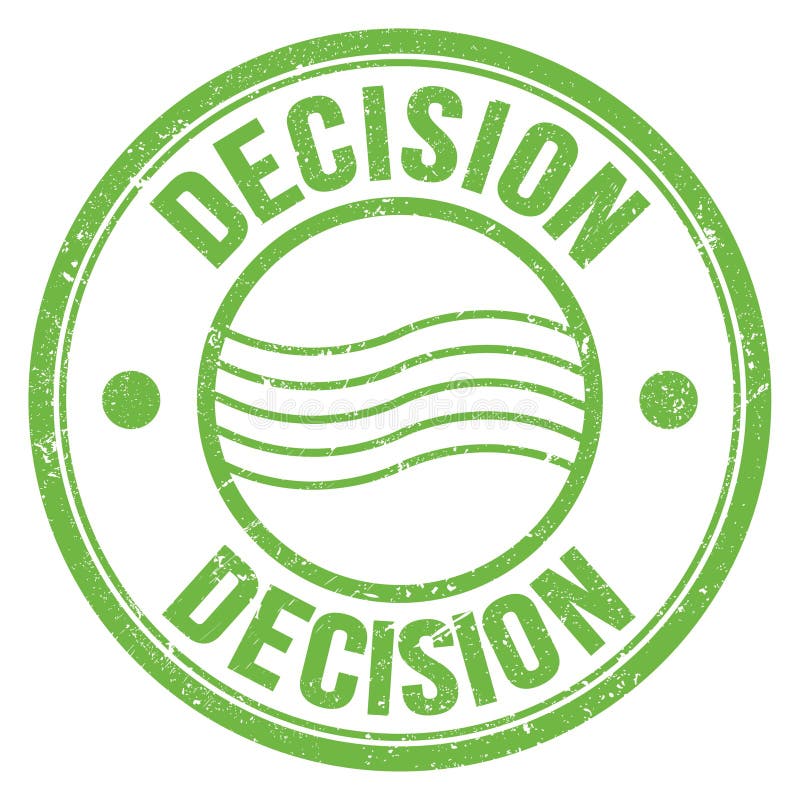 DECISION Text Written on Green Round Postal Stamp Sign Stock ...