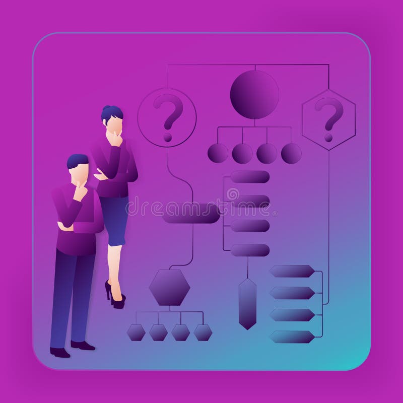 Decision Tree Diagram. Glass Morphism. Stock Illustration ...
