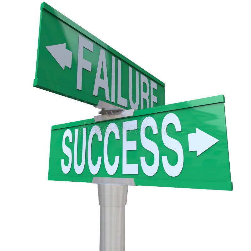 Decision Turning Point Success Vs Failure Sign Stock Illustration ...