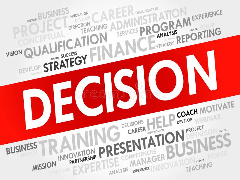 Decision word cloud stock illustration. Illustration of choose - 207256884