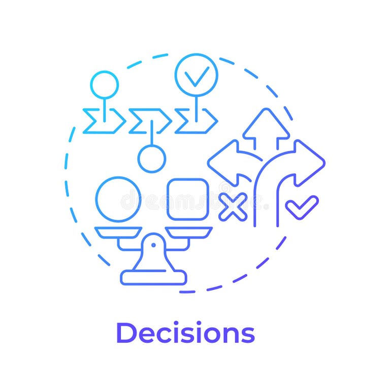Decisions Blue Gradient Concept Icon Stock Illustration - Illustration ...