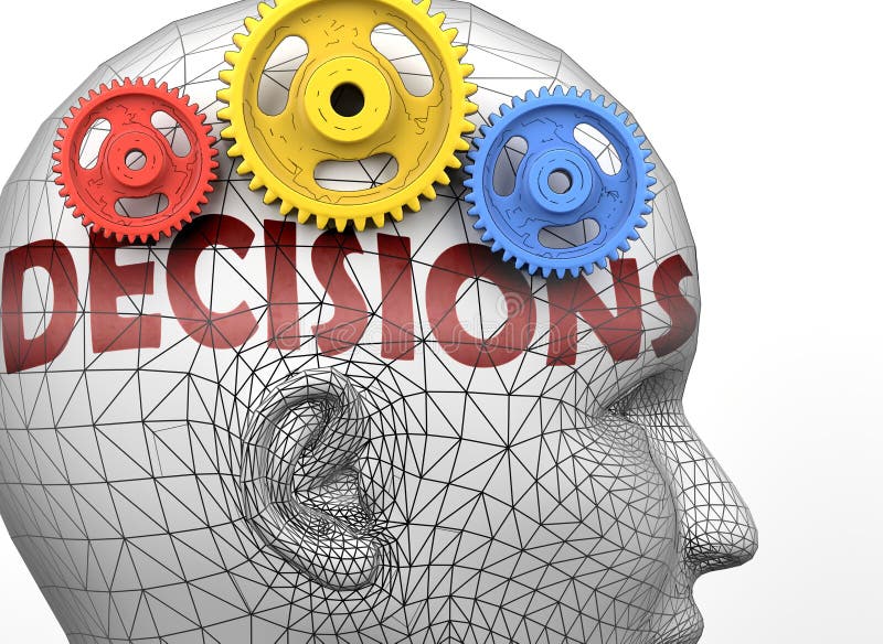Decisions and Human Mind - Pictured As Word Decisions Inside a Head To ...
