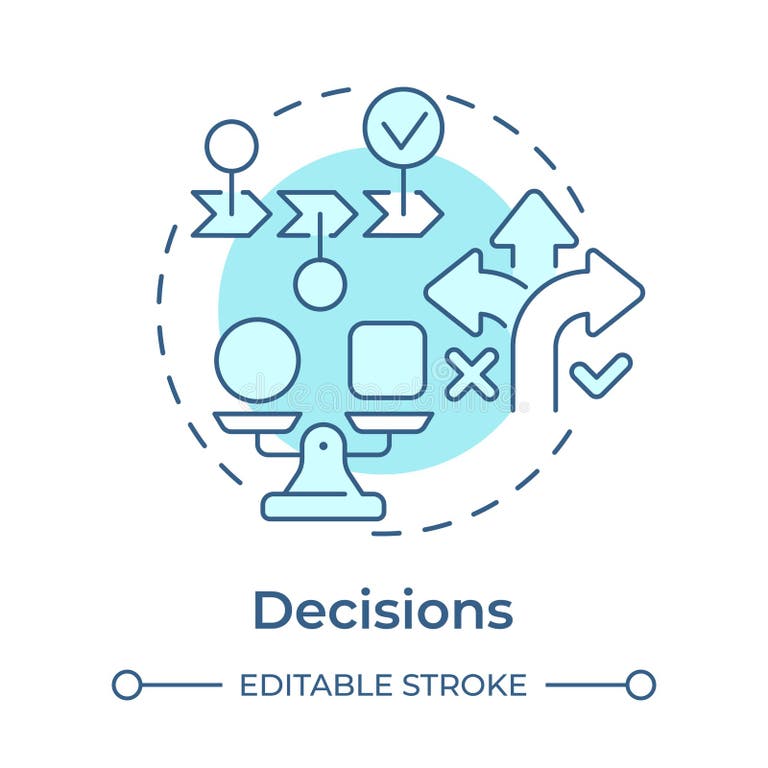 Decisions Soft Blue Concept Icon Stock Illustration - Illustration of ...
