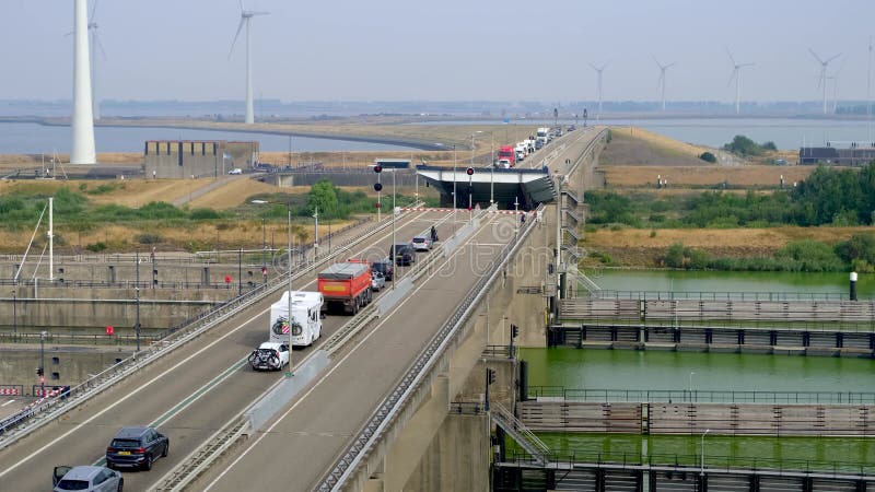Bascule Bridge at the Philipsdam, Netherlands Stock Video - Video of ...