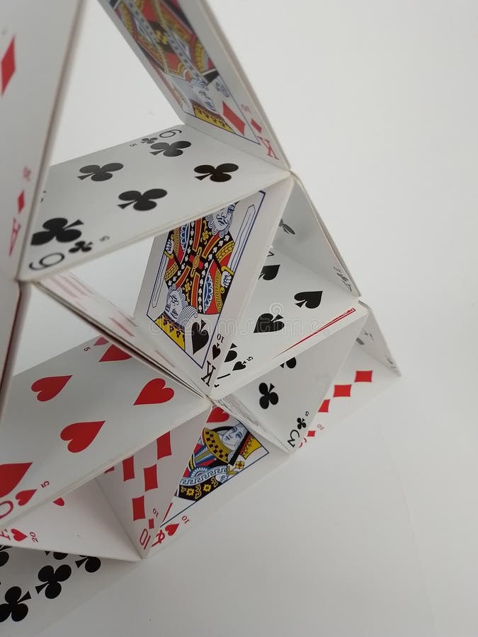 A Deck of Cards Arranged in a Pyramid Pattern on a White Background ...