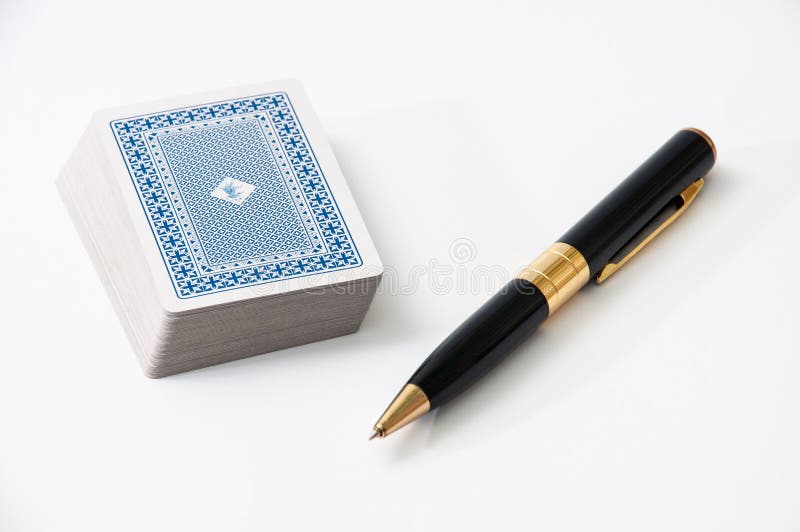 Deck of Cards with Black Pen Stock Image - Image of gamble, deal: 50595167