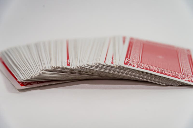 Deck of Cards Face Down on a White Table Stock Image - Image of shuffle ...