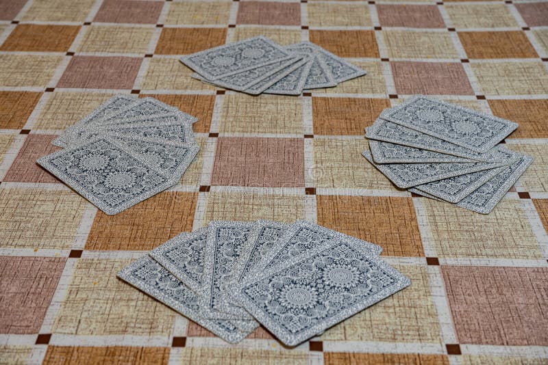 Deck of Cards Spread Out on a Table Stock Image - Image of texture ...