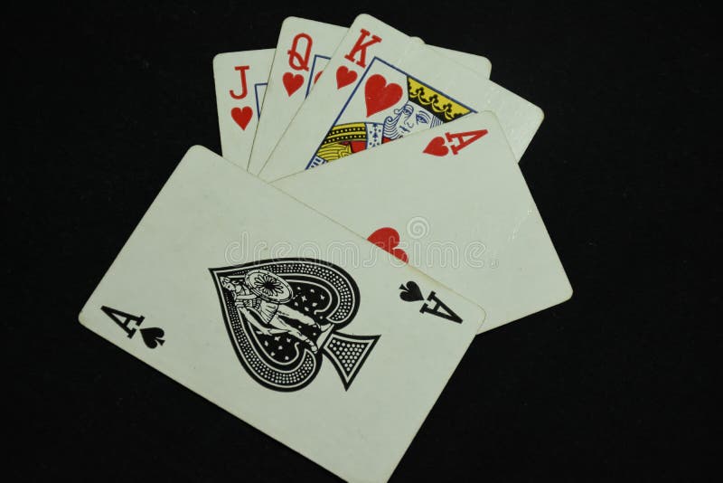 Deck of Cards Spread in Tabls in Black Background . Stock Photo - Image ...