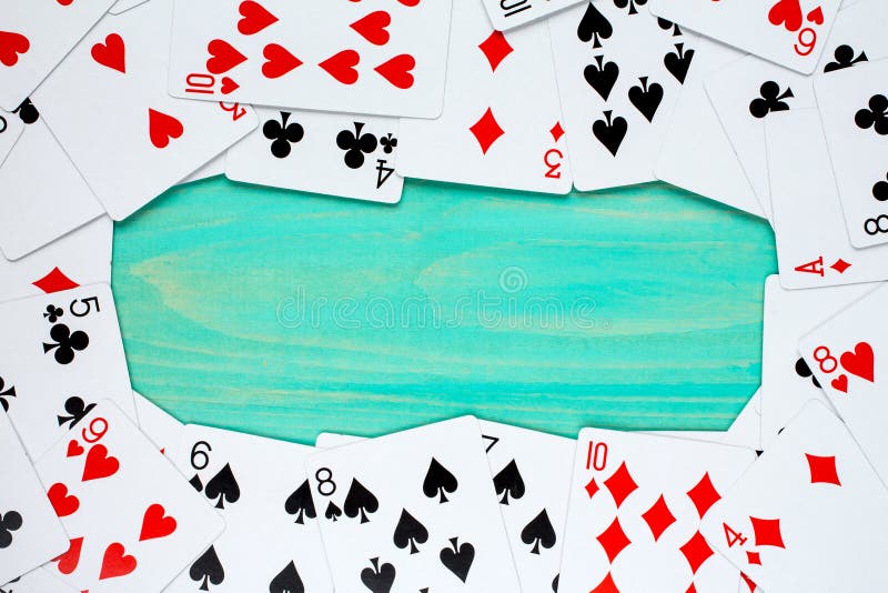 Deck of Cards Used As a Border Stock Photo - Image of wooden, success ...