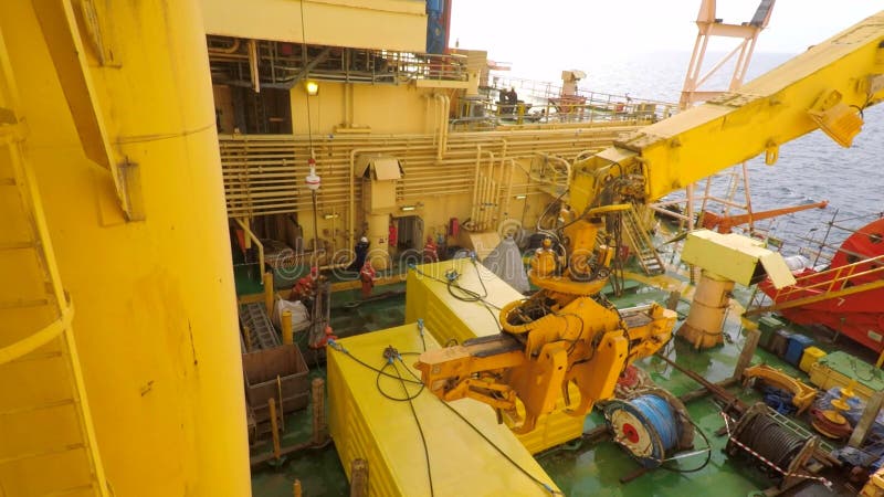 Deck Cargo Operations on Offshore Drilling Rig Stock Video - Video of ...