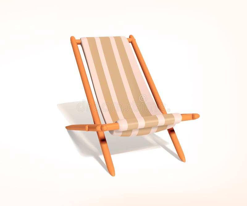 Deck Chair 3d icon stock vector. Illustration of comfortable - 373802736