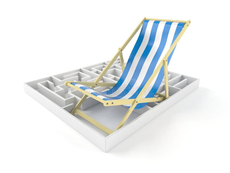 Deck chair inside maze stock illustration. Illustration of path - 114040100