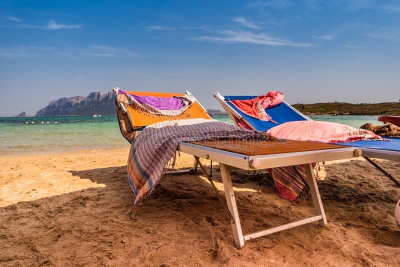 Deck Chair on the Mediterranean Stock Image - Image of murta, sardinia ...